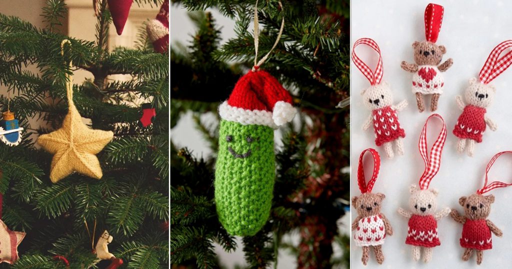 6 Christmas Tree Ornaments Free Knitting Patterns - Knit-Knit
