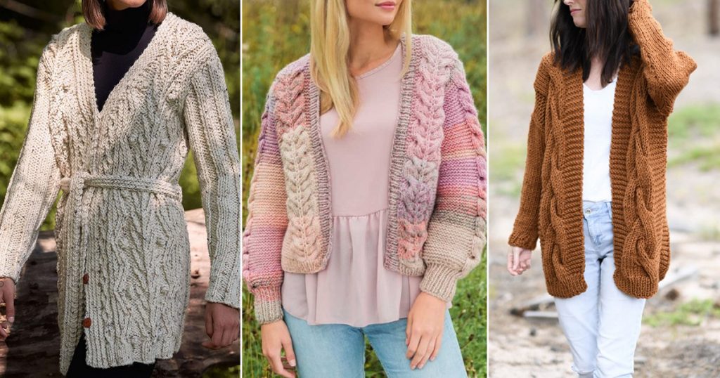 19 Knitted Cable Cardigan Free Patterns - Knit-Knit