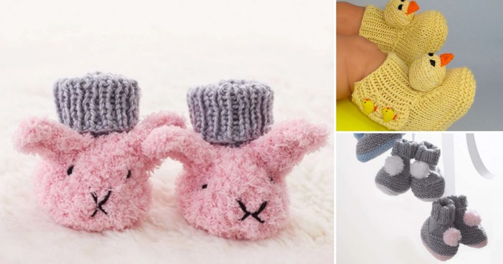 12 Knitted Baby Booties Free Patterns - Knit-Knit