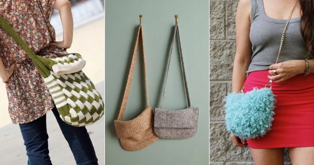 11 Knitted Crossbody Bag Free Patterns - Knit-Knit