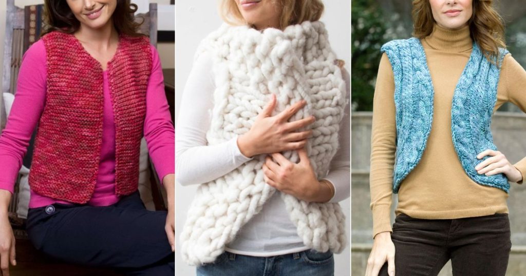 12 Knitted Chunky Vest Free Patterns - Knit-Knit