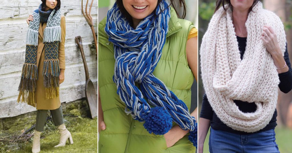 13 Knitted Chunky Scarf Free Patterns - Knit-Knit