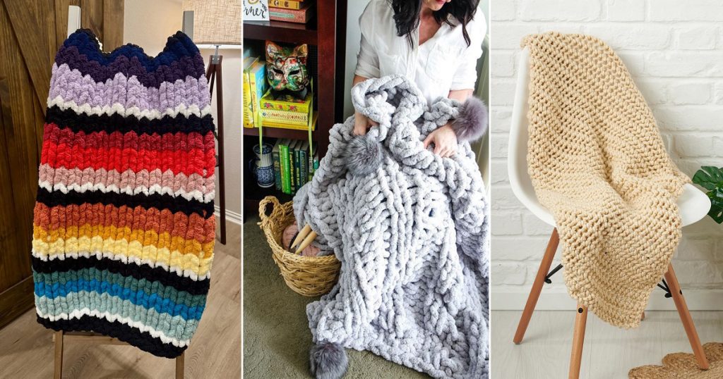 12 Knitted Chunky Throw Free Patterns - Knit-Knit
