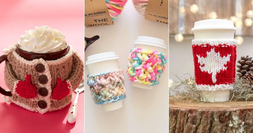 15 Knitted Cup Cozies Free Patterns - Knit-Knit