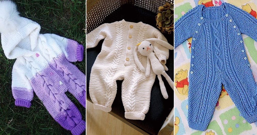 12 Free Knitted Baby Romper Patterns - Knit-Knit