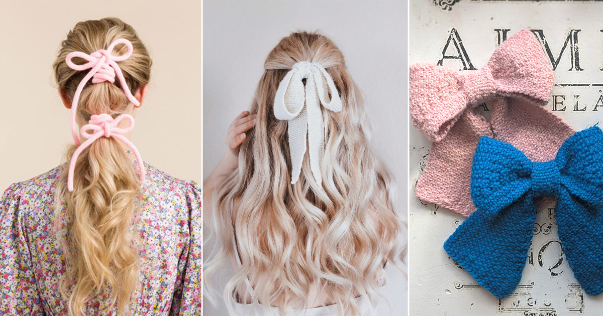 12 Hair Bow Free Knitting Patterns - Knit-Knit