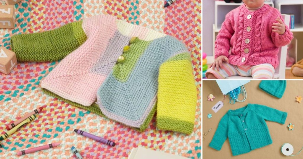 15 Knitted Cardigan For Babies Free Patterns - Knit-Knit