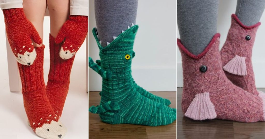 7 Animal Socks Free Knitting Patterns - Knit-Knit