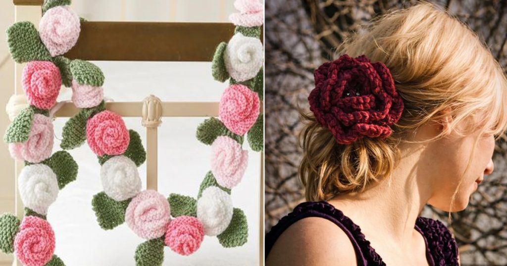 11 Unique Rose Free Knitting Patterns - Knit-Knit