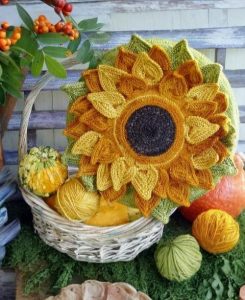 9 Knitted Sunflower Free Patterns - Knit-Knit