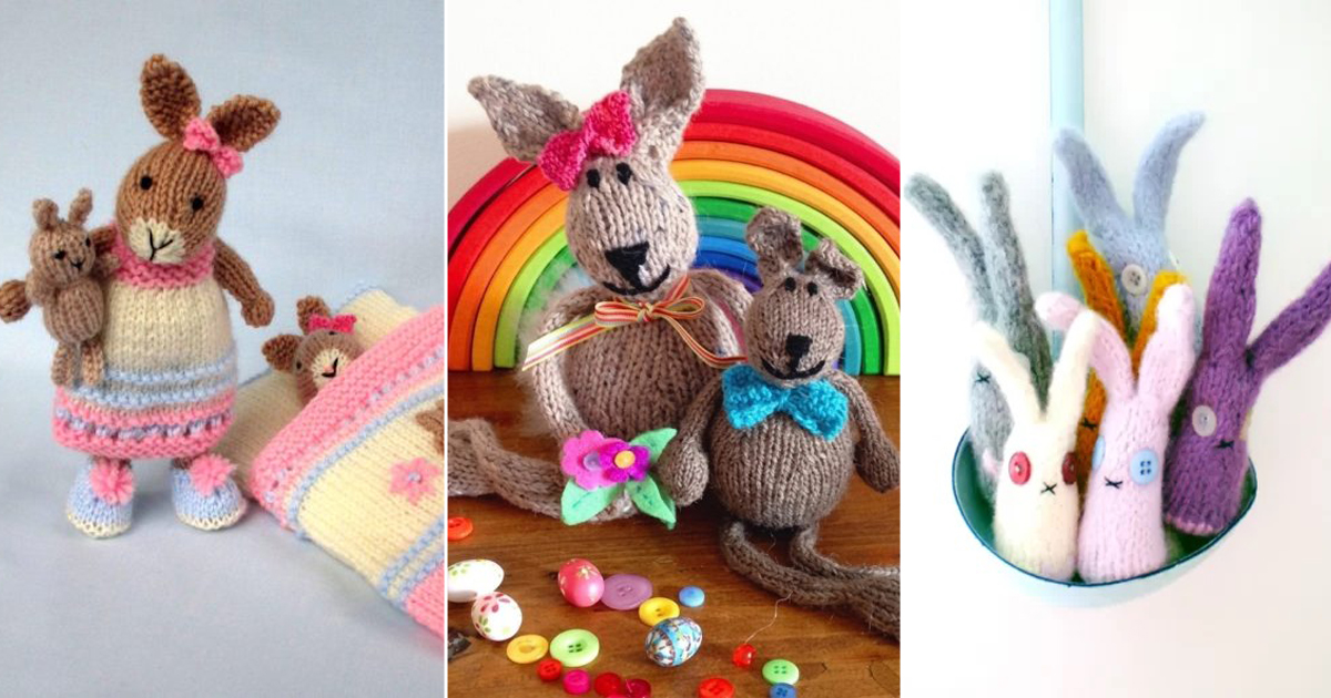 Knitted Group of Bunnies Free Patterns - Knit-Knit